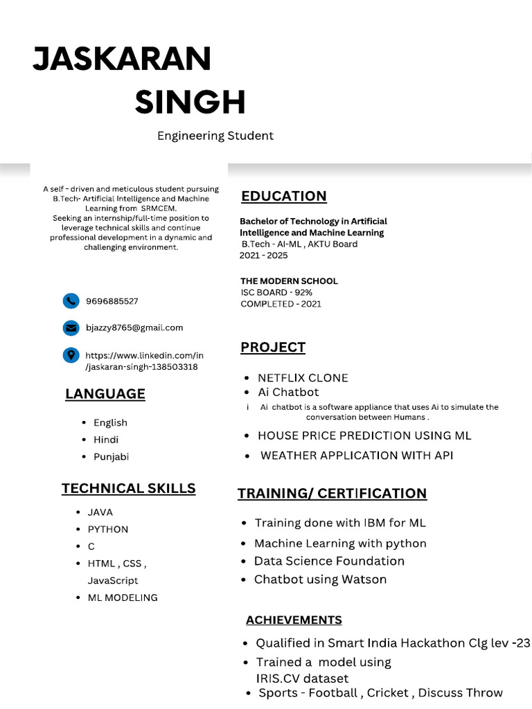 Jaskaran Singh Resume | PDF