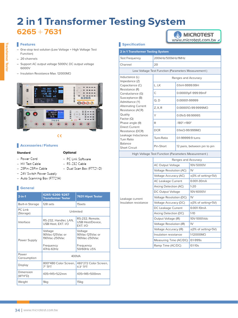 2 Microtest 6265 (L) | PDF | Alternating Current | Transformer