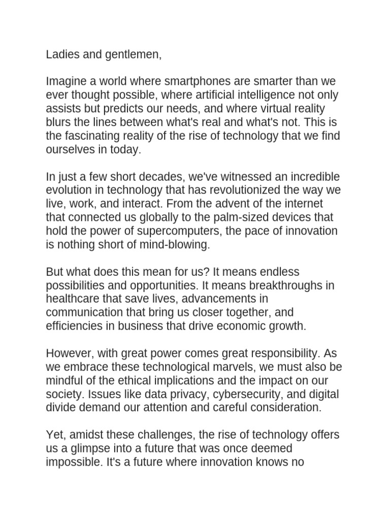 Speech | PDF | Social Science | Computers