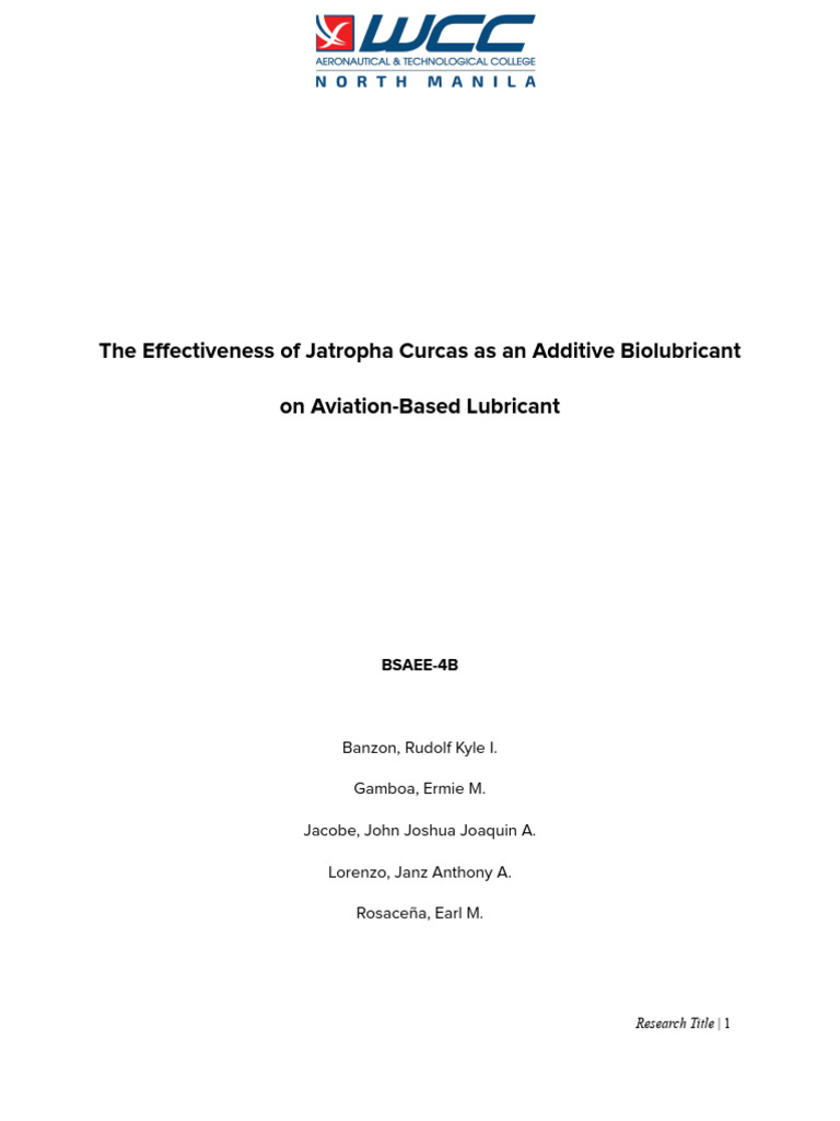 Chapter 1 Draft 4b Group 2 | PDF | Lubricant | Organic Chemistry