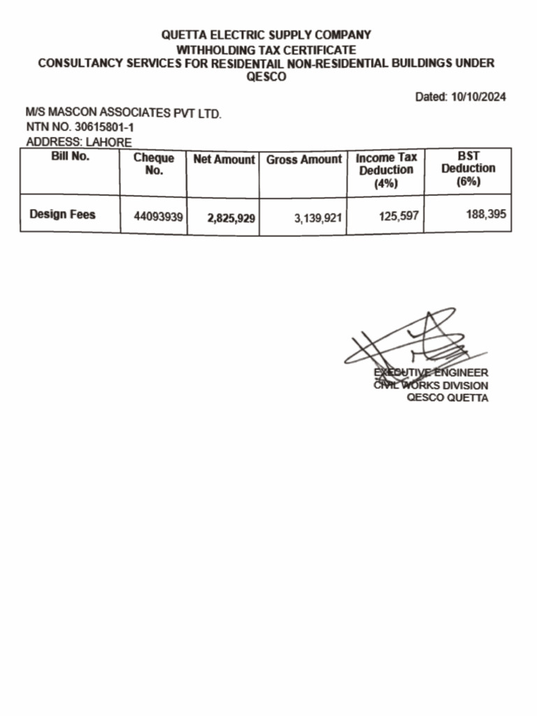 WITH HOLDING TAX CERTIFICATE | PDF
