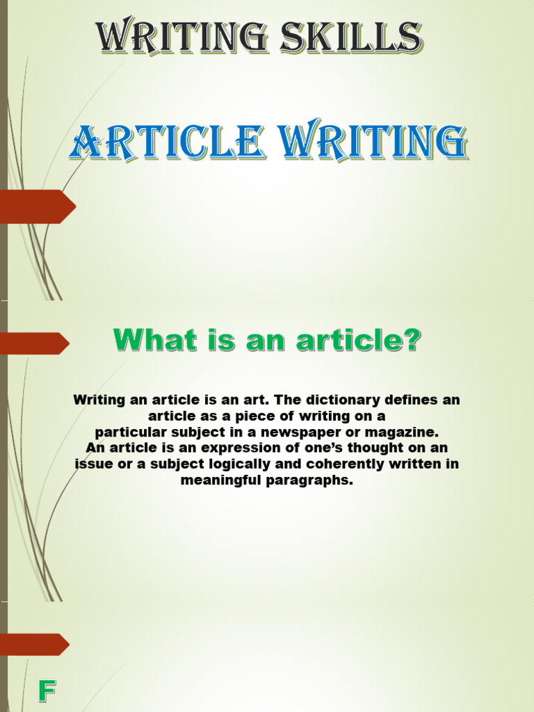 Article Writing Ref Material & Assignment | PDF | Word
