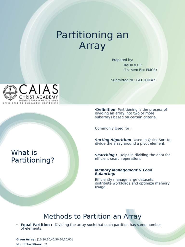 Partitioning An Array-NEW | PDF | Computer Science | Computing