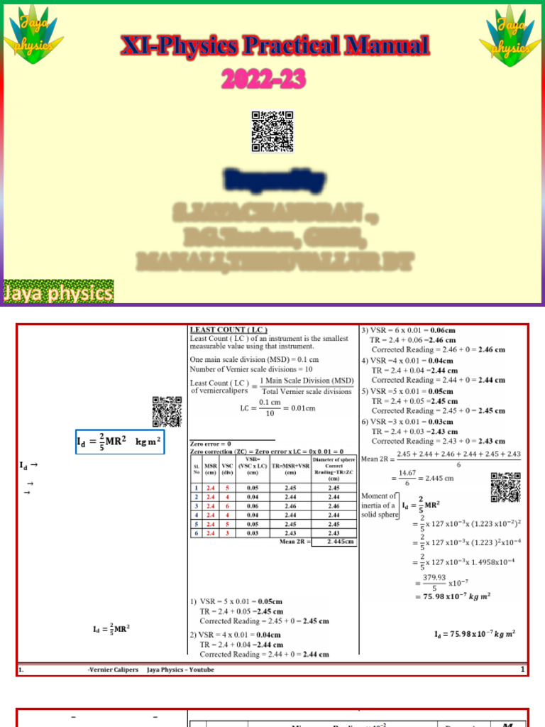 Xi em Practical Manual 22-23 | PDF | Sound | Pendulum