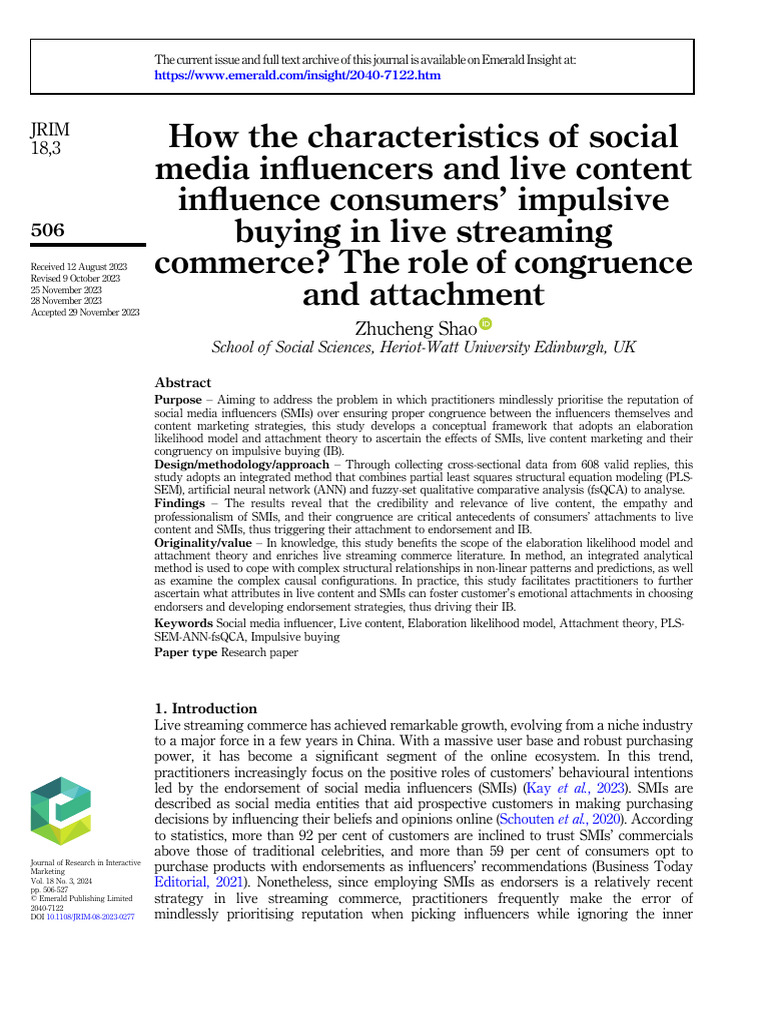 How The Characteristics of Social Media Influencers and Live Content ...