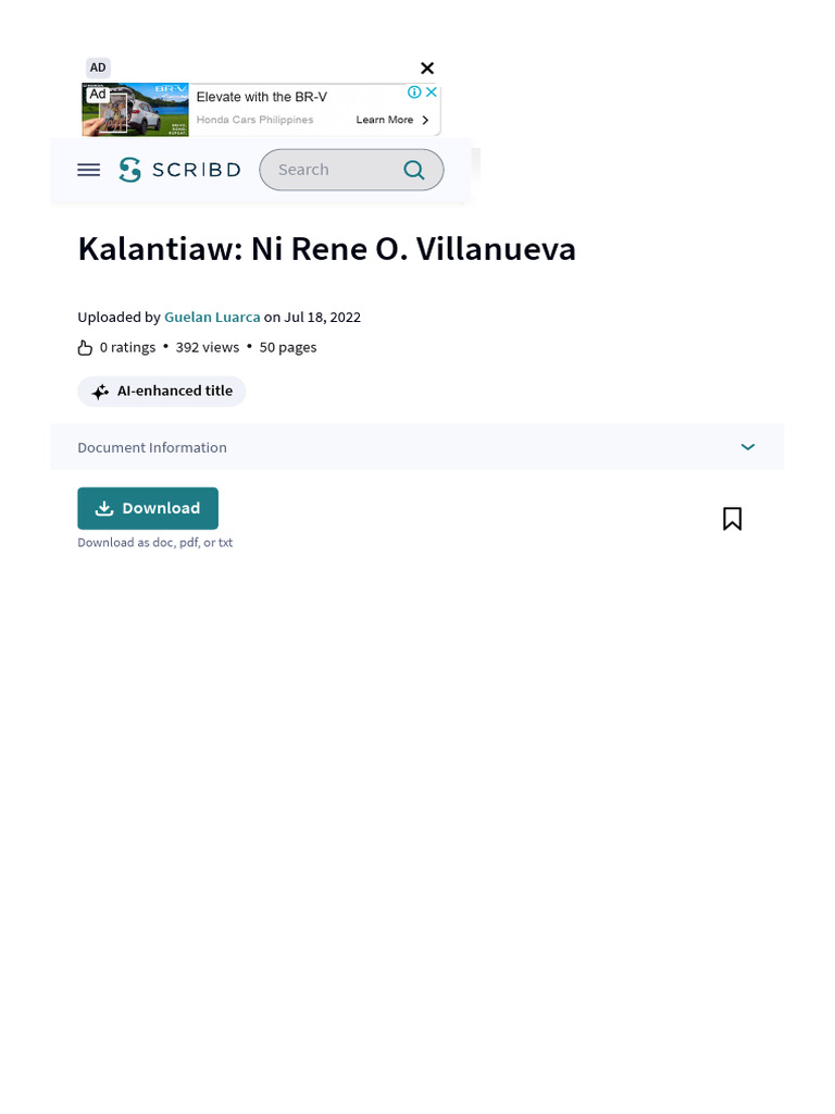 Kalantiaw - Ni Rene O. Villanueva - PDF | PDF | Scribd | World Wide Web