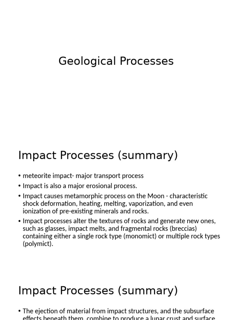 Lunar Geological Processes Overview | PDF | Basalt | Rock (Geology)