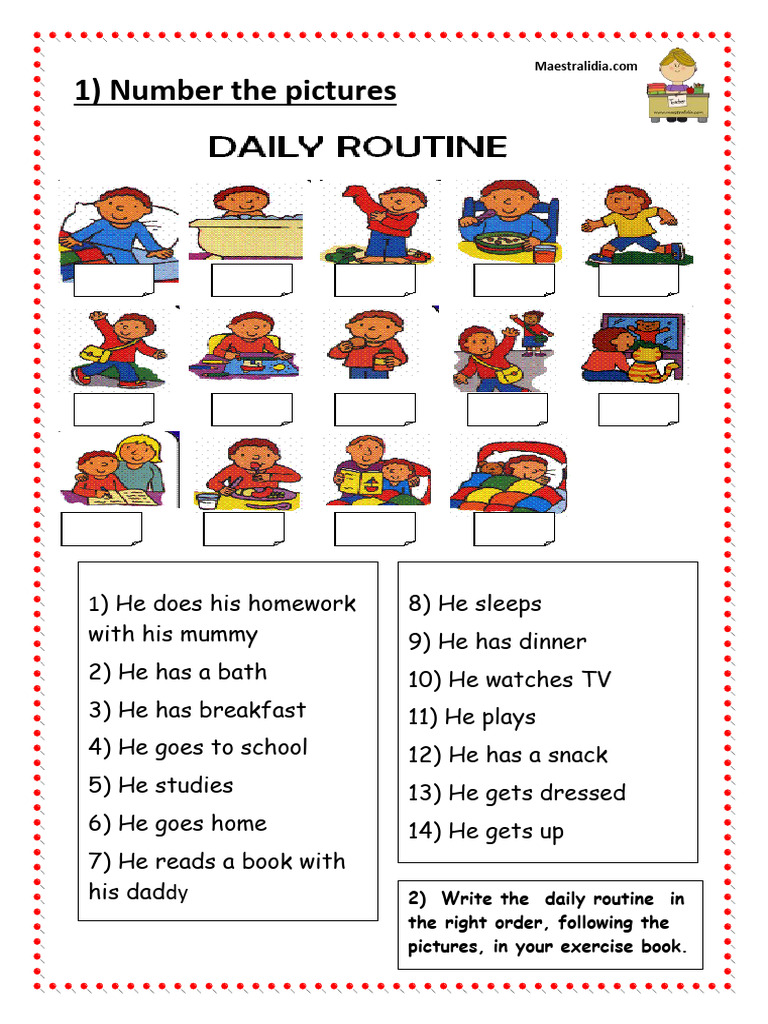 Daily Routine - Simple Present 25-8 | PDF