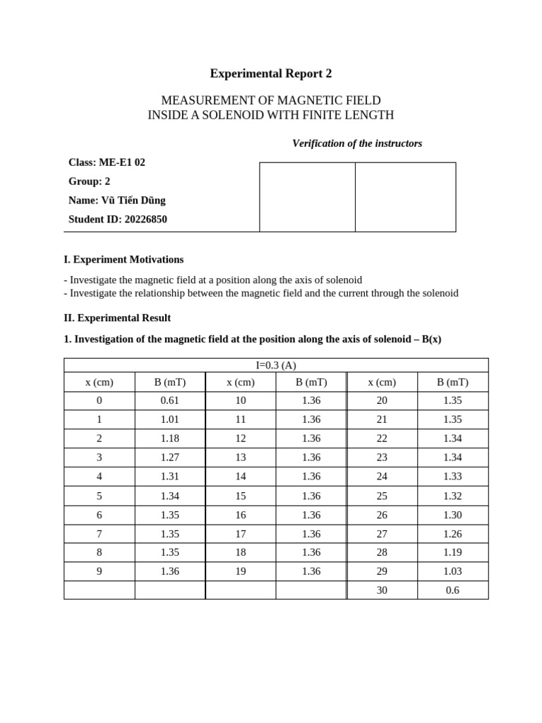 Ex2 Copy 2 | PDF | Magnetic Field | Metrology