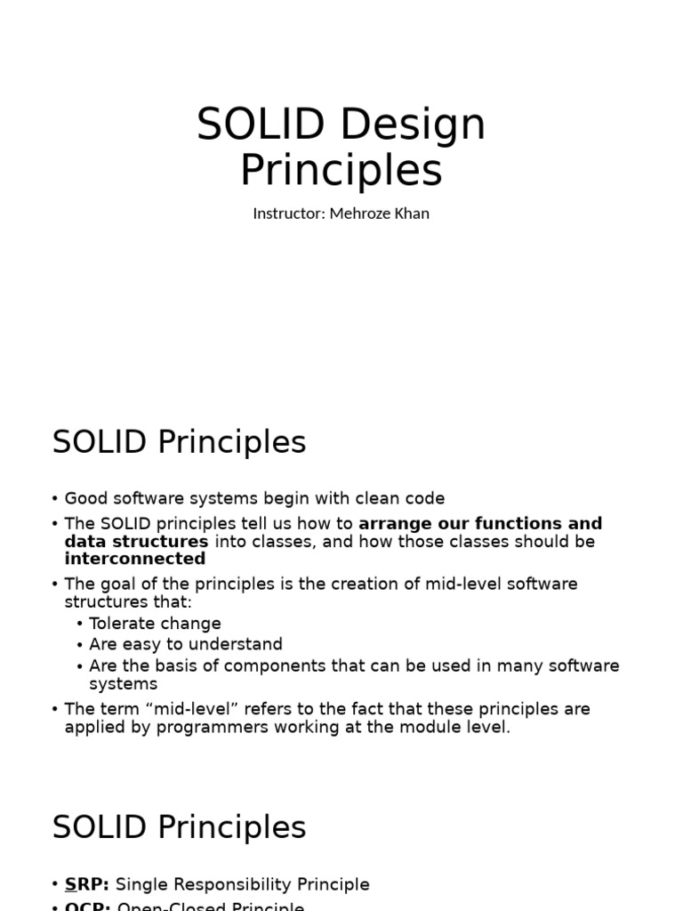 14 Solid Design Principles Pdf Databases Payroll 