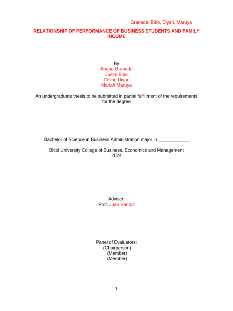 2024 Format Final Business Research | PDF | Apa Style | Thesis
