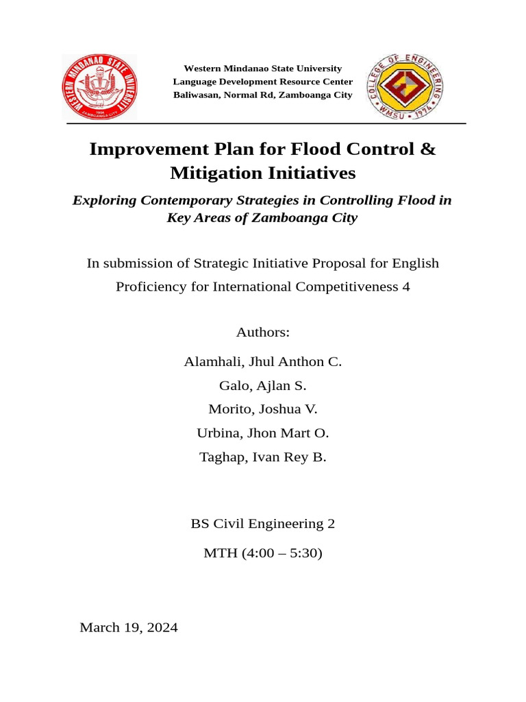 Zamboanga Flood Control Proposal | PDF | Flood | Environmental Impact ...