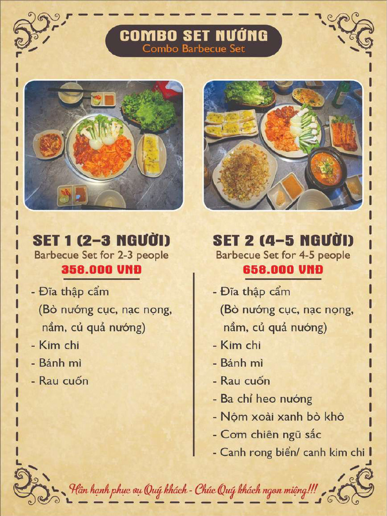 Menu Bò Corner | PDF