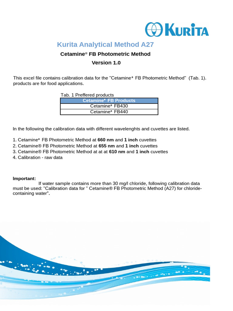 Cetamine® FB Photometric Method Data | PDF | Observational Astronomy ...