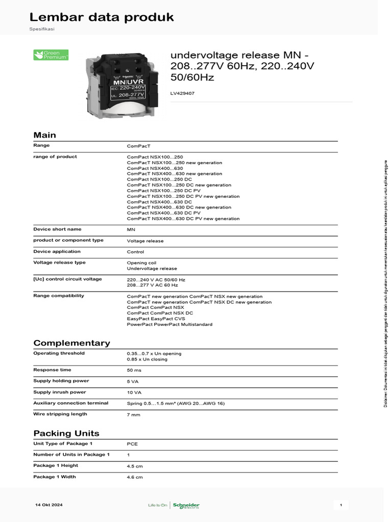 Schneider Electric - ComPact-NSX-NA - LV429407 | PDF