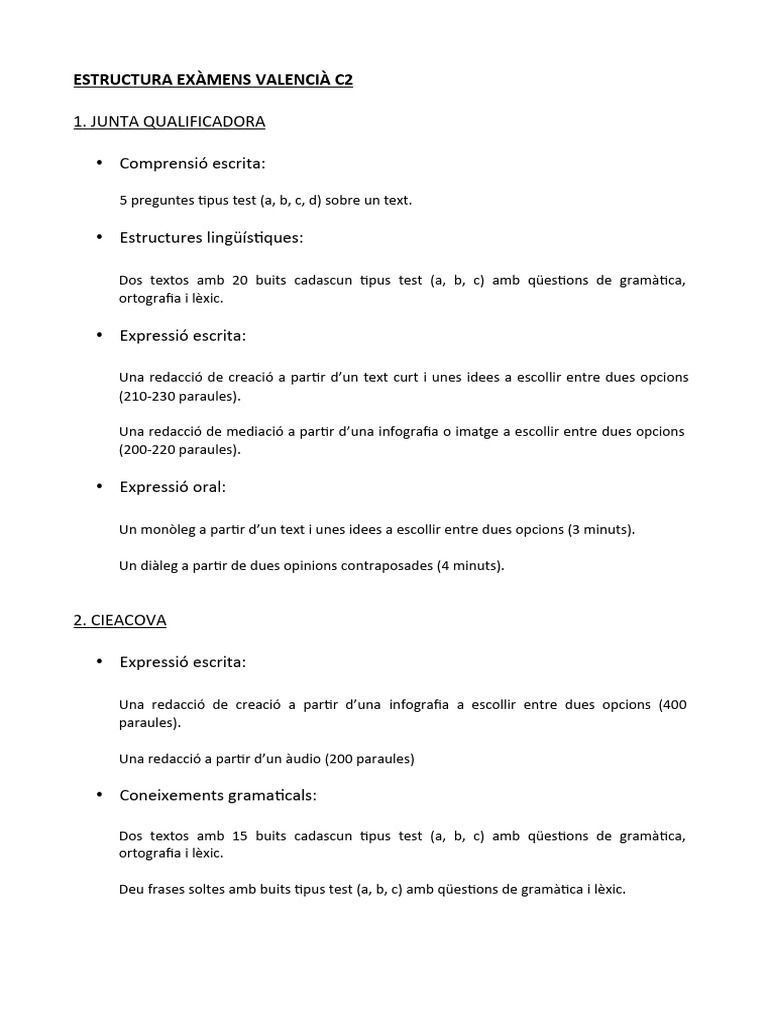 Exàmens C2 | PDF