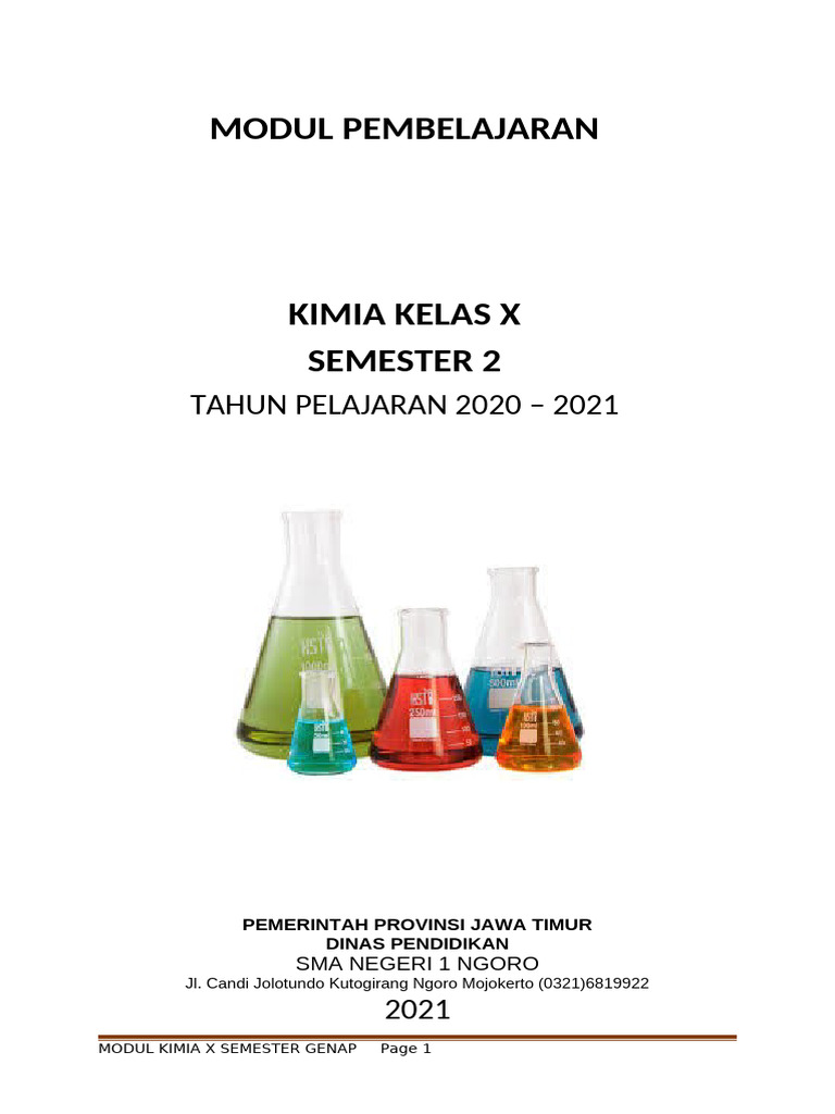 Modul Kimia X Semester Genap | PDF