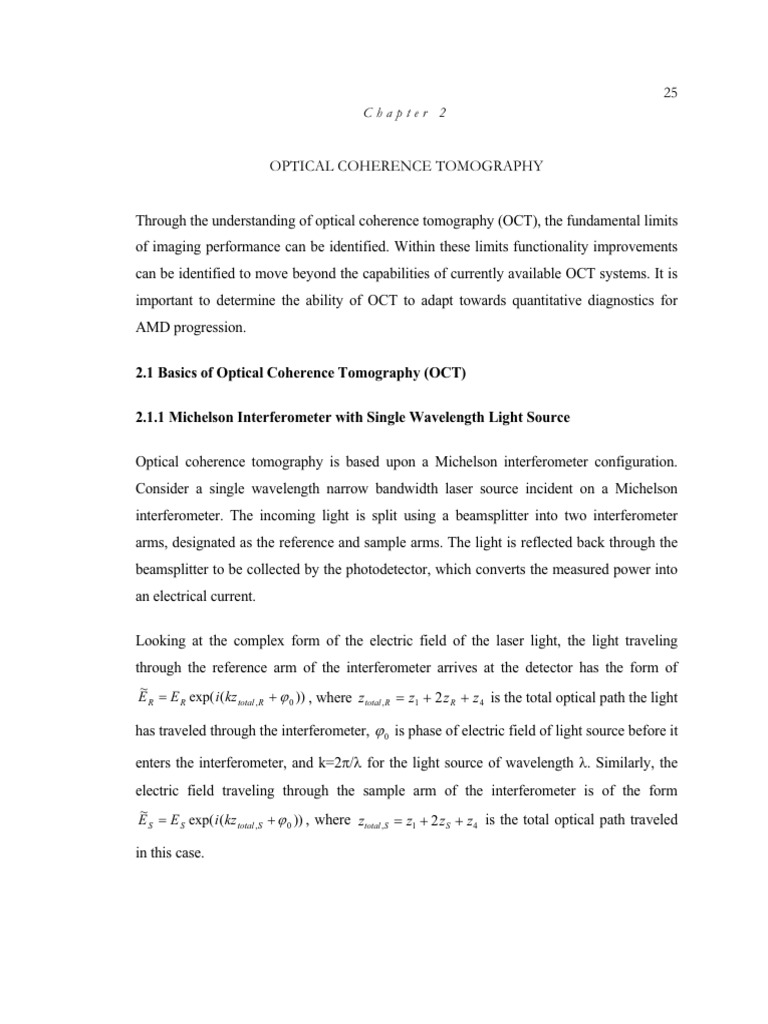 OCT Michelson | PDF | Interferometry | Coherence (Physics)