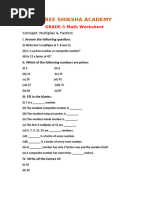 Class 5 Factors and Multiples Worksheet | PDF | Numbers | Elementary ...