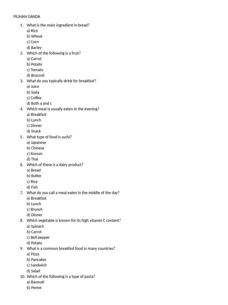 Soal Bahasa Inggris Pdf Lunch Meal