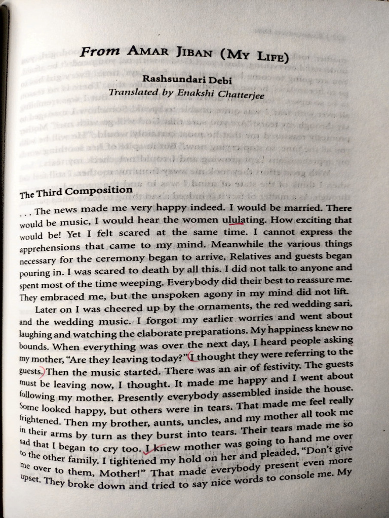 Excerpts from Amar Jiban: Wedding Fears | PDF