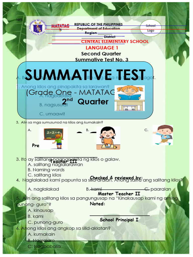 Q2w4-Summative Test With Tos-Ak-All Subjects | PDF