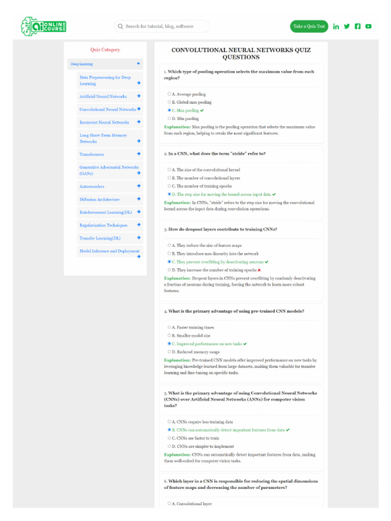 CNN - Questions and Answers | PDF