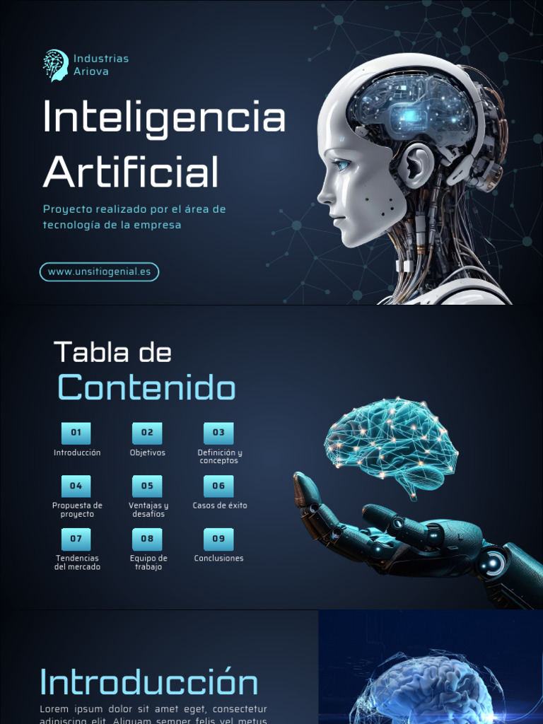 Presentación Proyecto de Inteligencia Artificial Tecnológico Futurista Celeste y Negro PDF | PDF