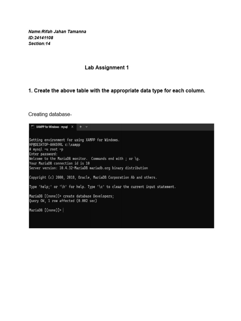 Rifah Jahan Tamanna - Assignment1 | PDF