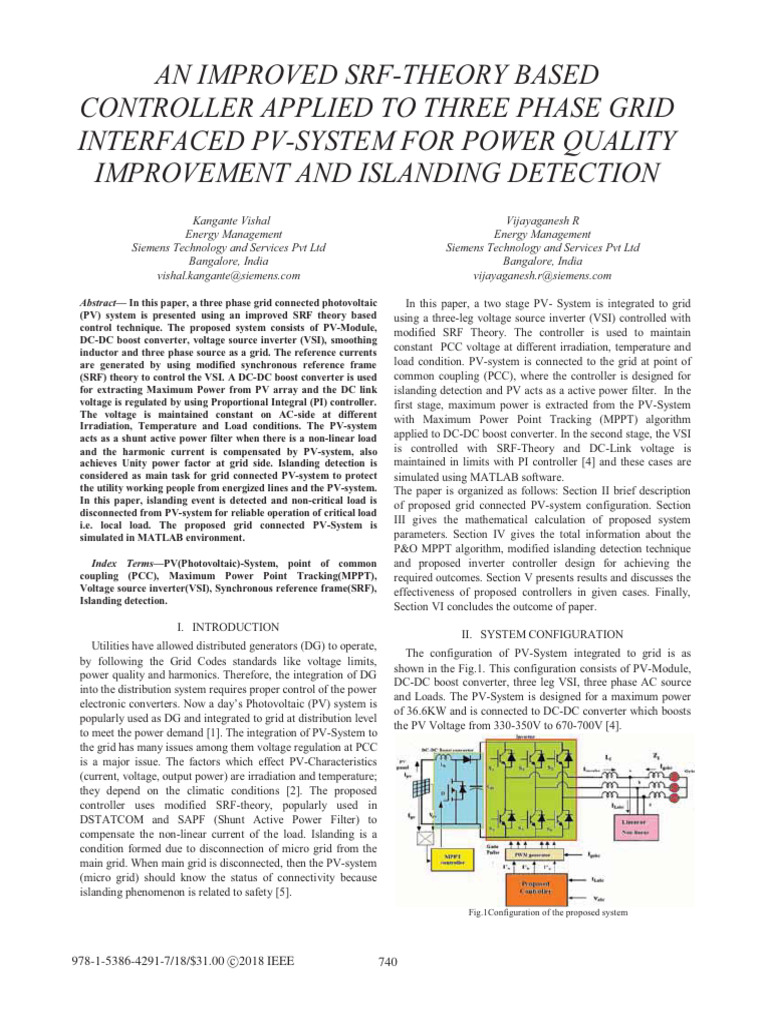 An Improved SRF-Theory Based Controller Applied To Three Phase Grid ...
