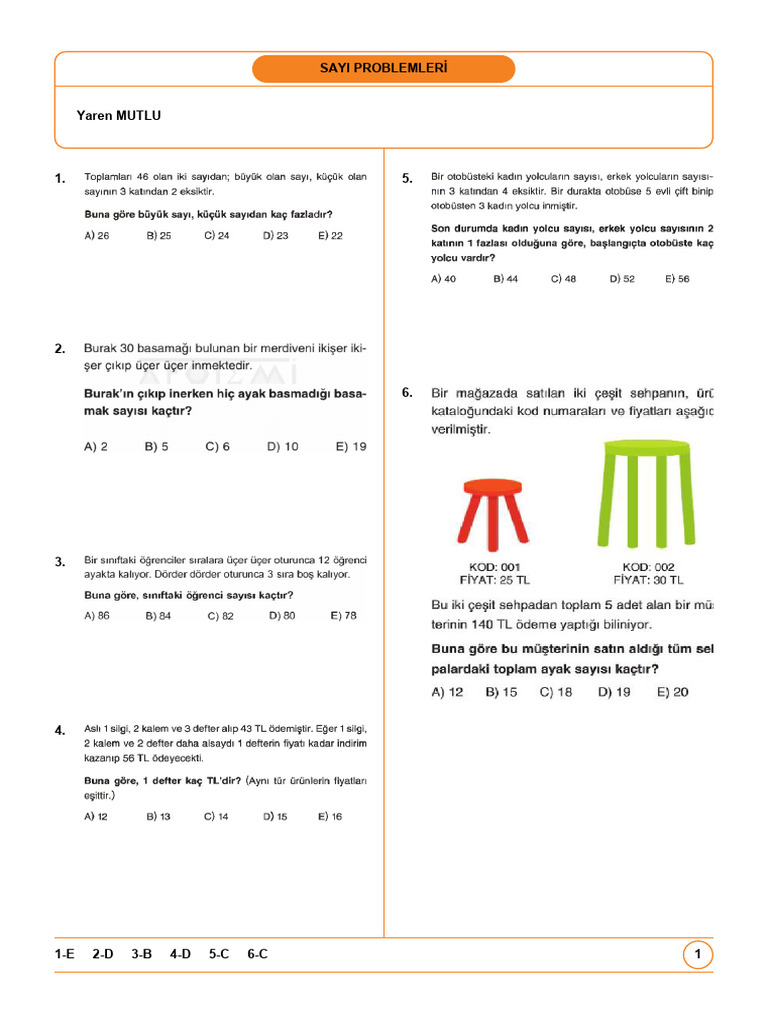 Sayi Problemleri̇ | PDF