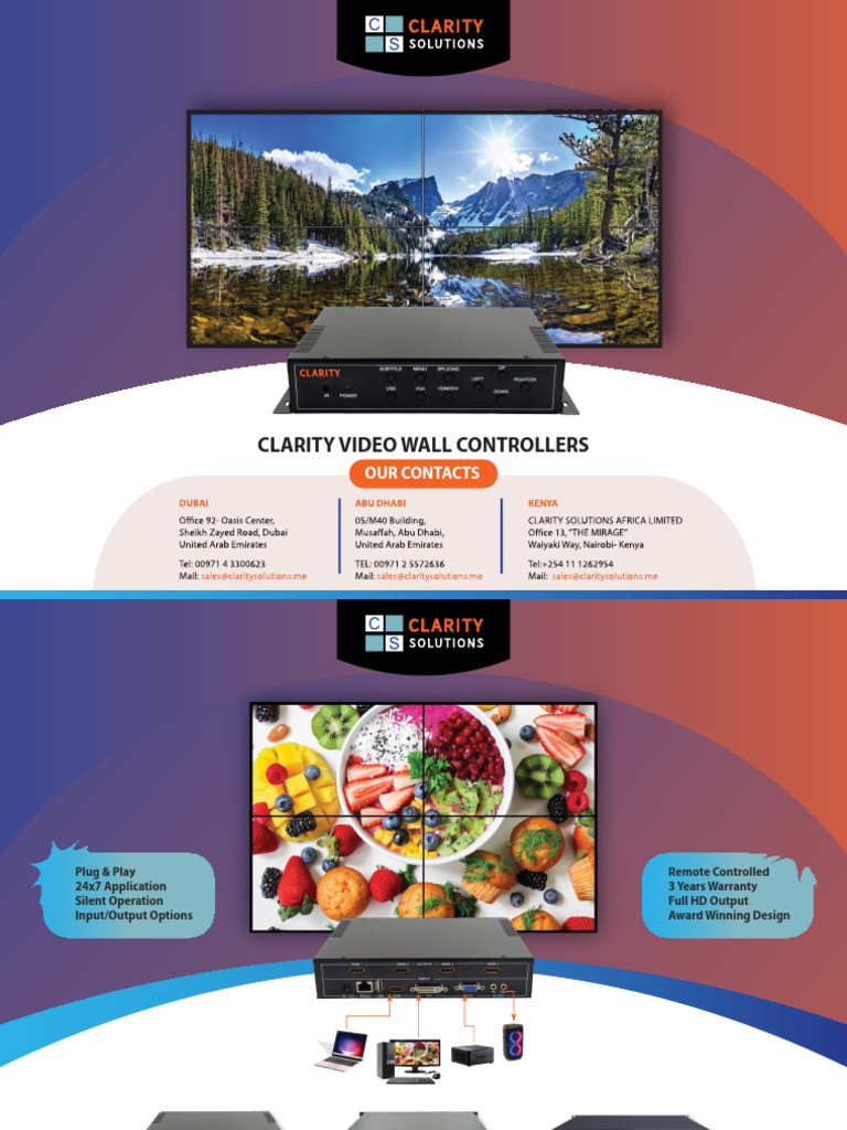 Clarity Video Wall Controllers Overview | PDF | Computers | Technology ...