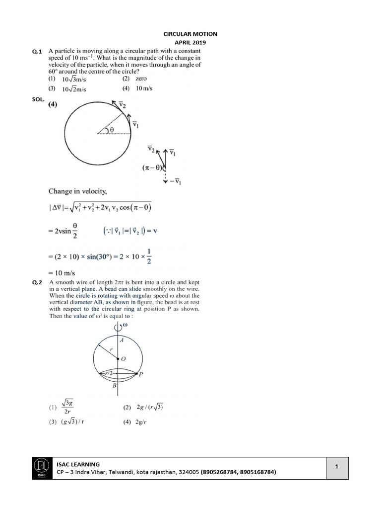 CIRCULAR MOTION | PDF