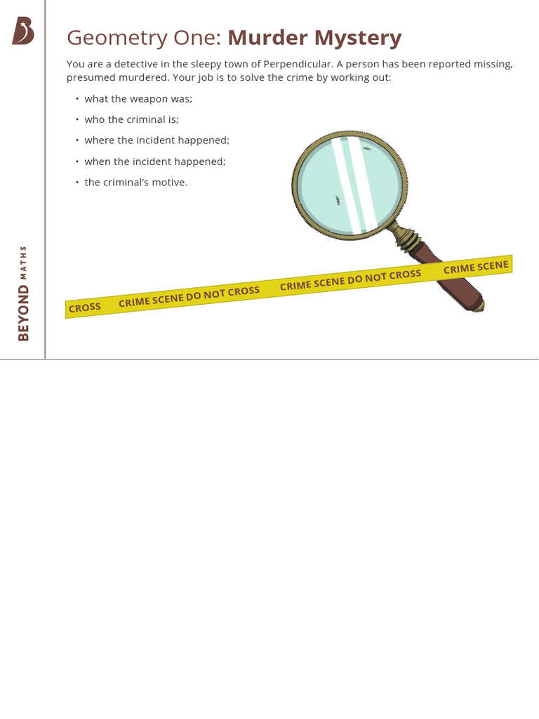 Geometry One - Murder Mystery | PDF | Geometric Shapes | Elementary ...