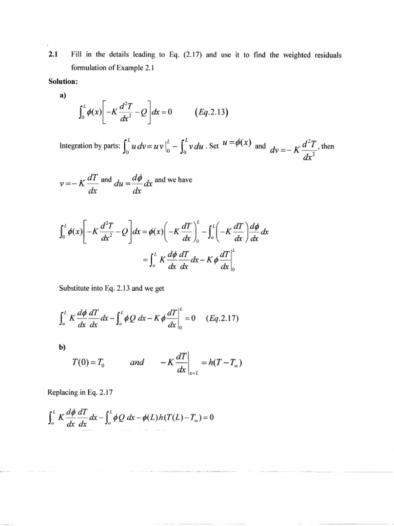 Solutions For Problems in The Finite Element Method 3rd Edition by Pepper & Heinrich | PDF ...
