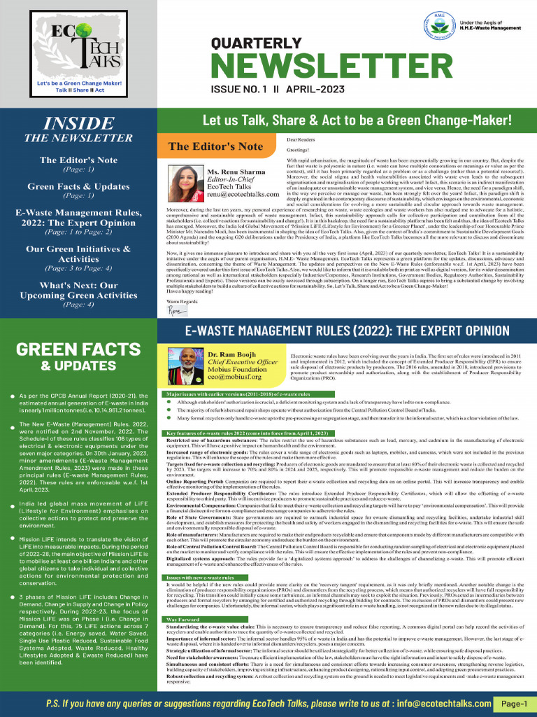 Ecotech Talks Newsletter April Issue 2024 With QR | PDF
