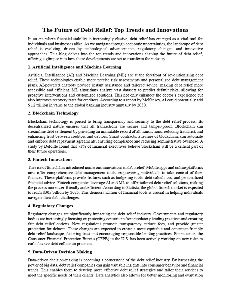 The Future of Debt Relief | PDF | Debt | Machine Learning