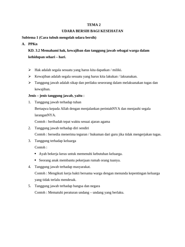 Bahan Ajar Tema 2 ST 1 | PDF