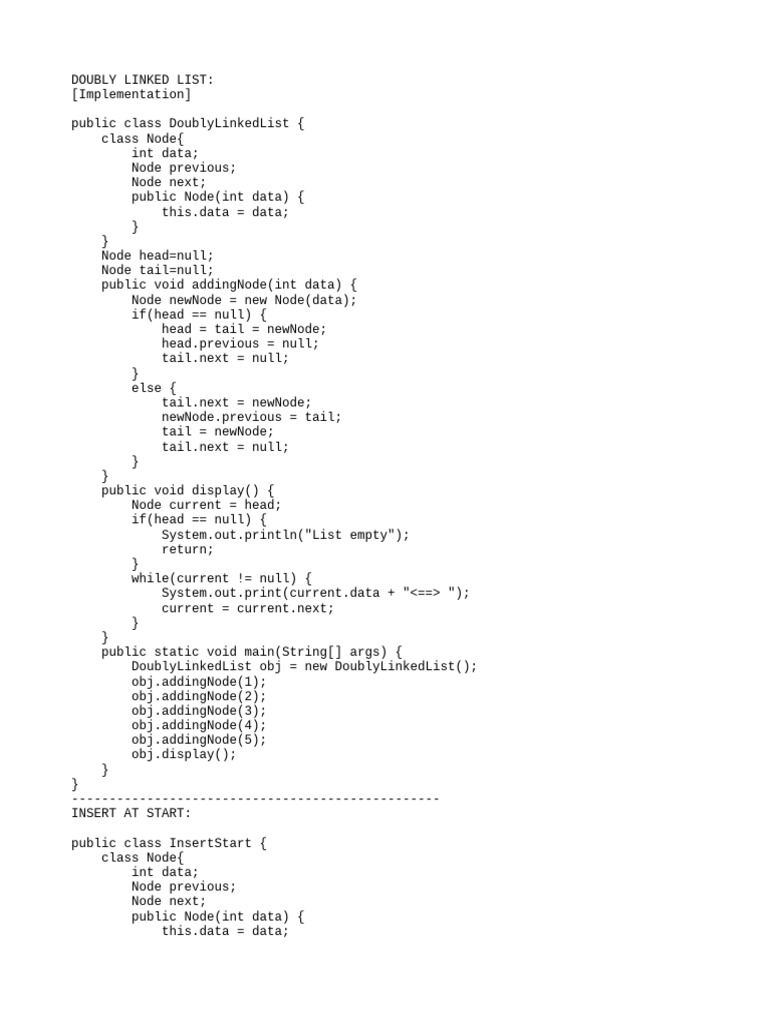 Java Doubly Linked List Insert 1 Pdf Pointer Computer