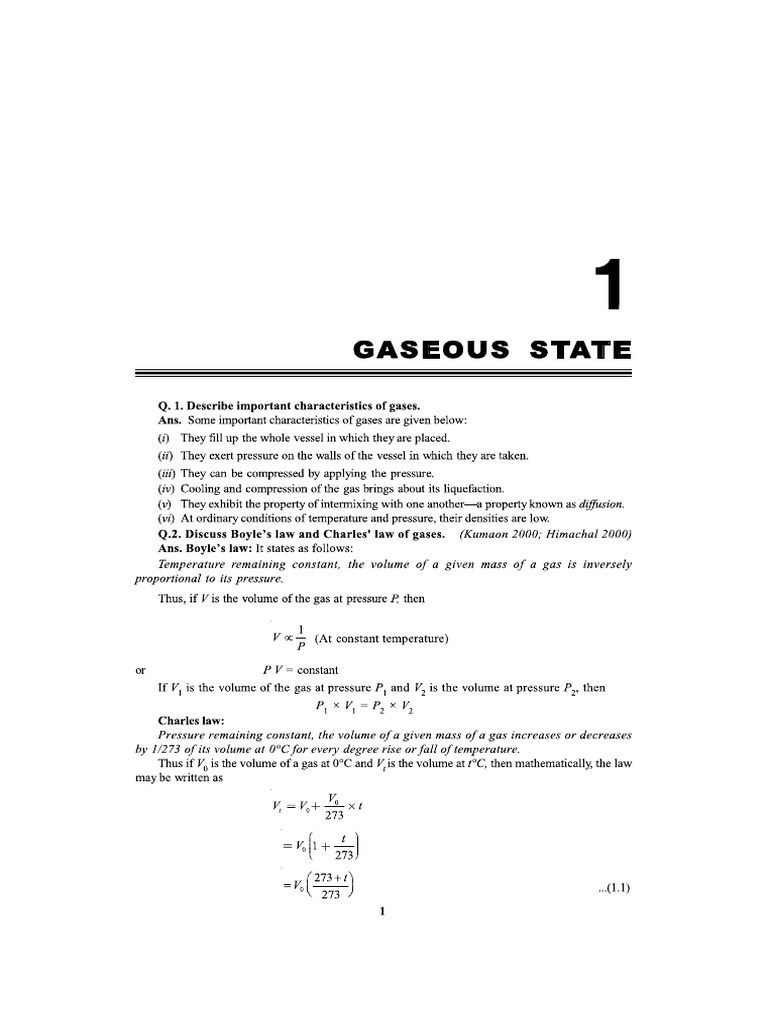 Phy Chemistry Gas | PDF
