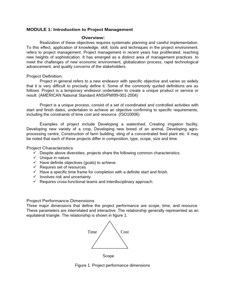 MODULE-1-PROJECT-MANAGEMENT | PDF | Project Management | Economies