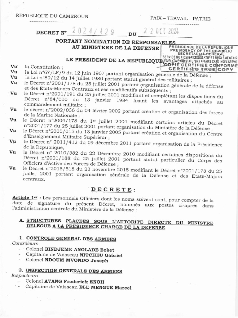 Decret N 2024 429 Du 22 Oct 2024 | PDF