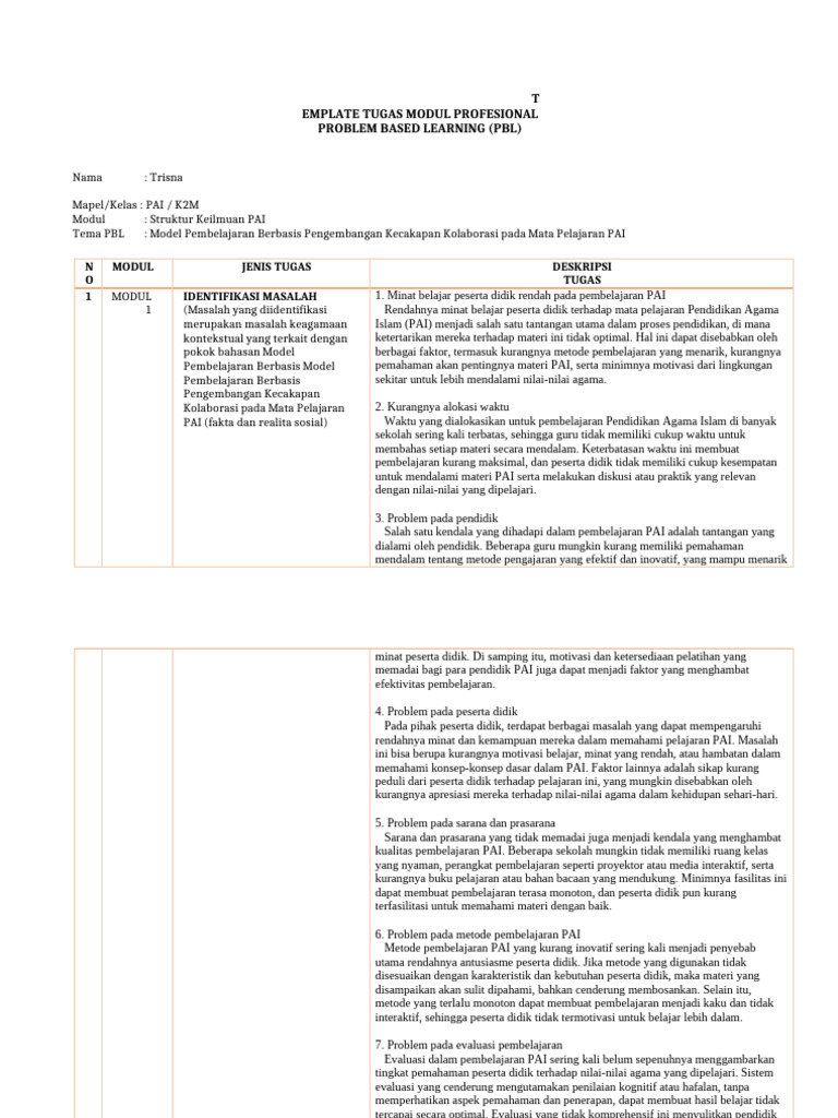 Tugas PBL Struktur Keilmuan Pai | PDF