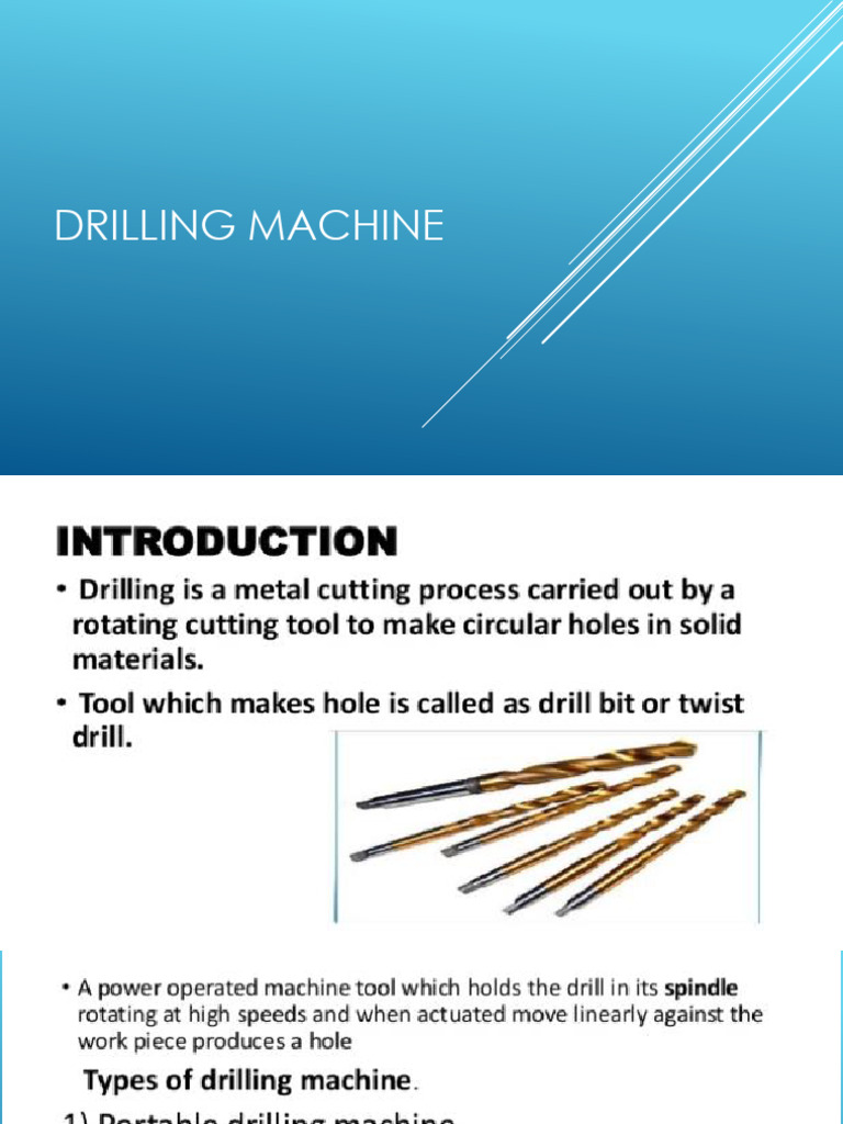 Lecture 7 Drilling Machine | PDF