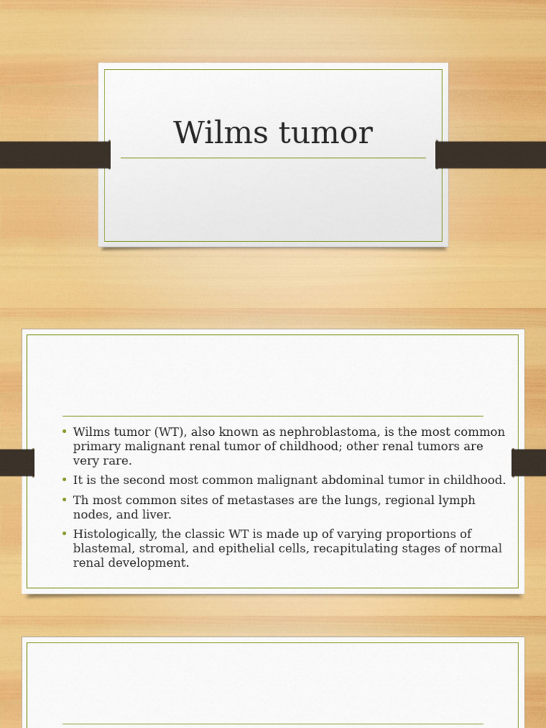 Wilms Tumor | PDF | Diseases And Disorders | Medical Specialties