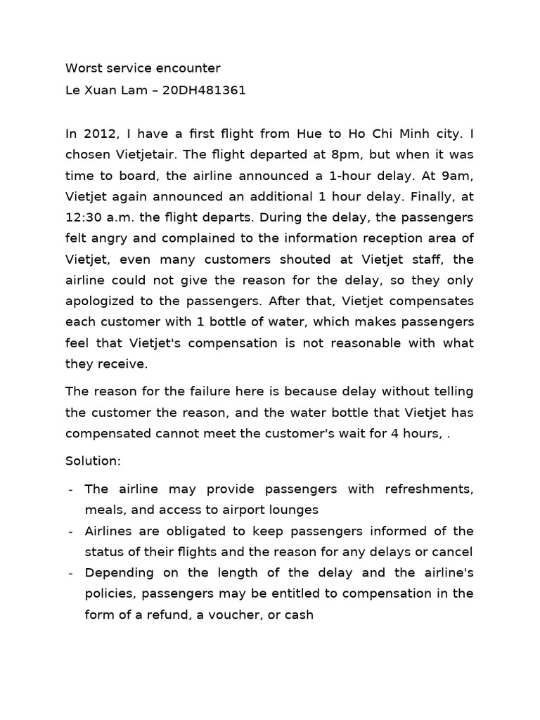 Worst service encounter | PDF