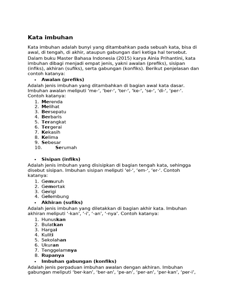 Imbuhan Kata | PDF