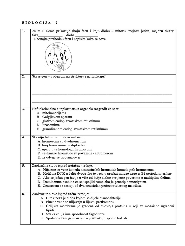 BIOLOGIJA 2 MF | PDF