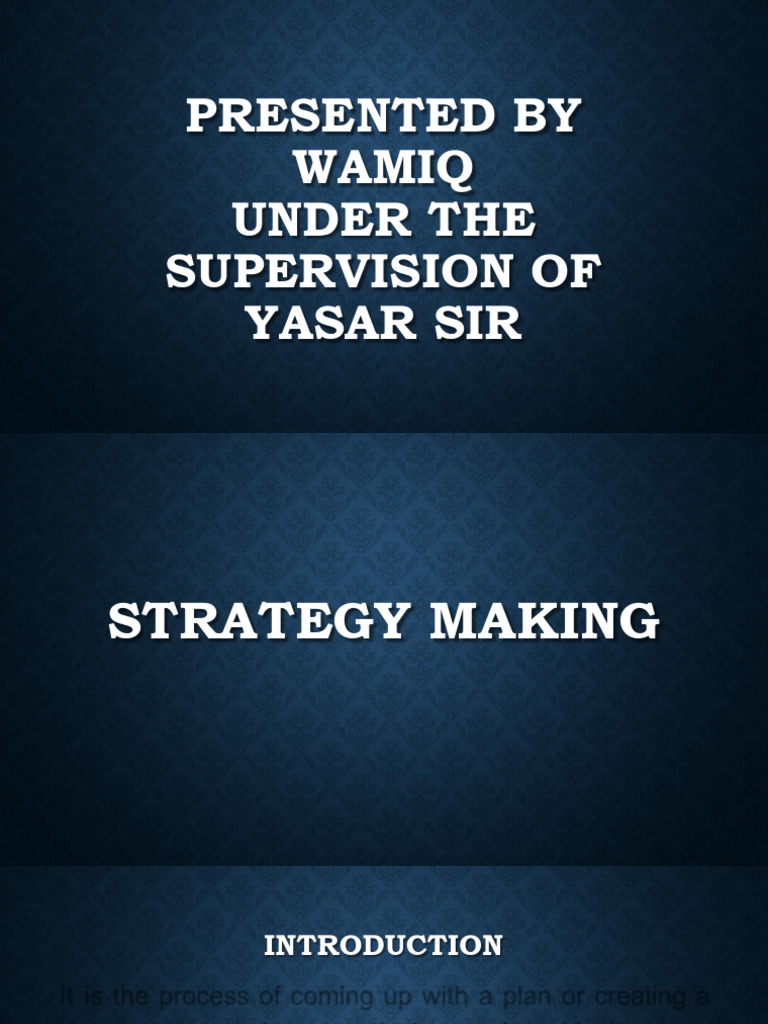 Strategy Making: Key Concepts & Analysis | PDF | Finance & Money Management