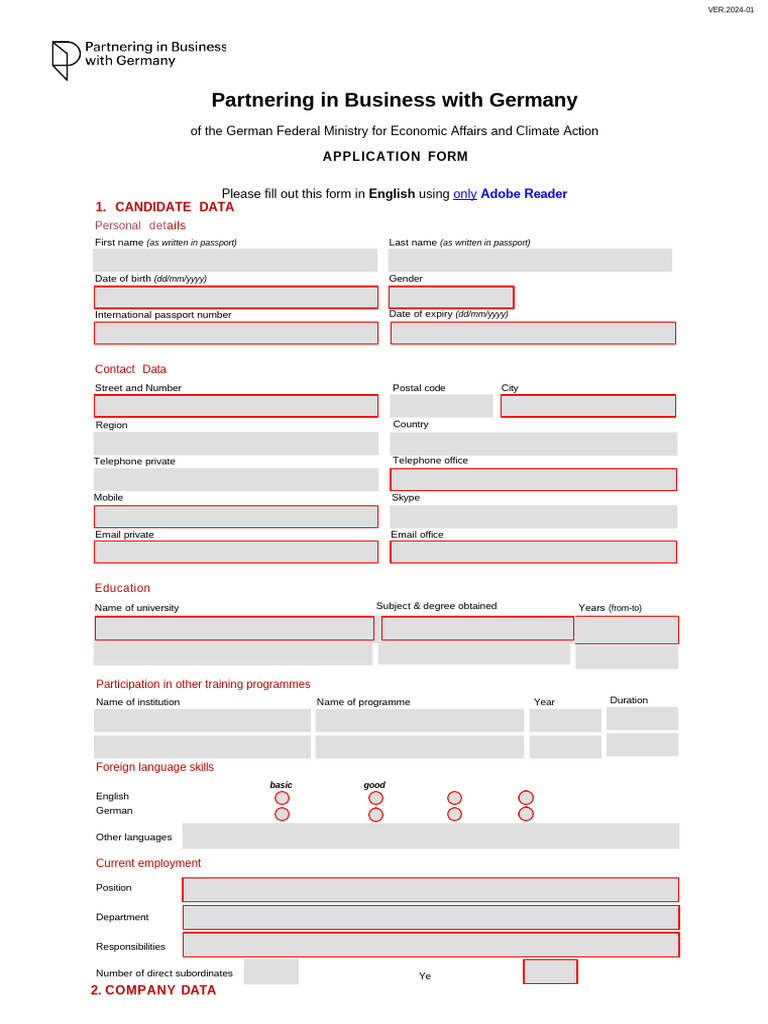 Mz Germany Programme_Application Form | PDF | Business